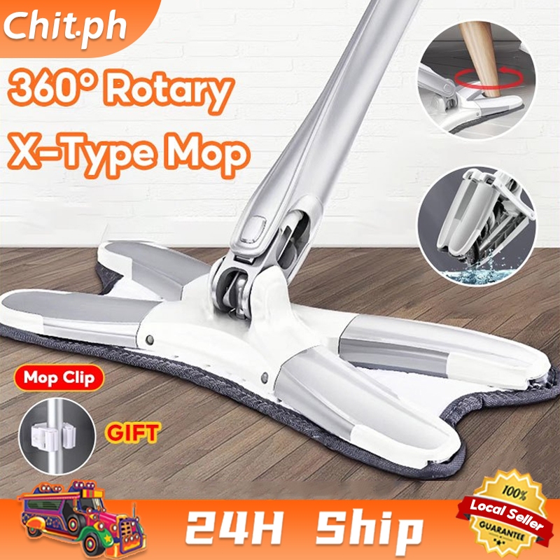 CHIT X-Type Mop 360° Rotary Wet And Dry Self Cleaning Hand-Free Wash ...