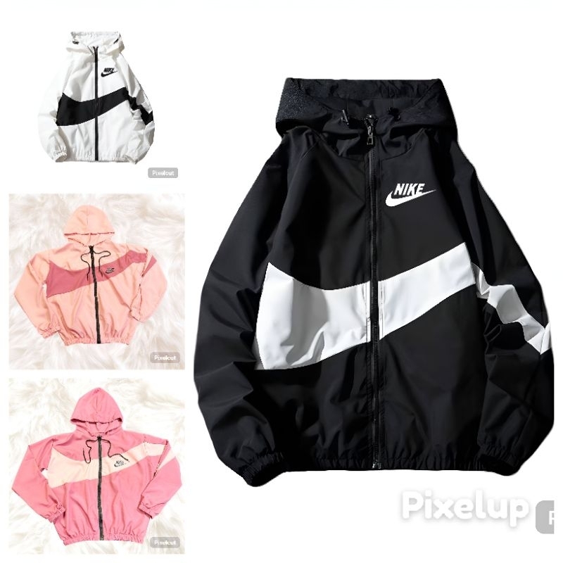 windbreaker taslan jacket with zipper woman and man unisex | Shopee ...