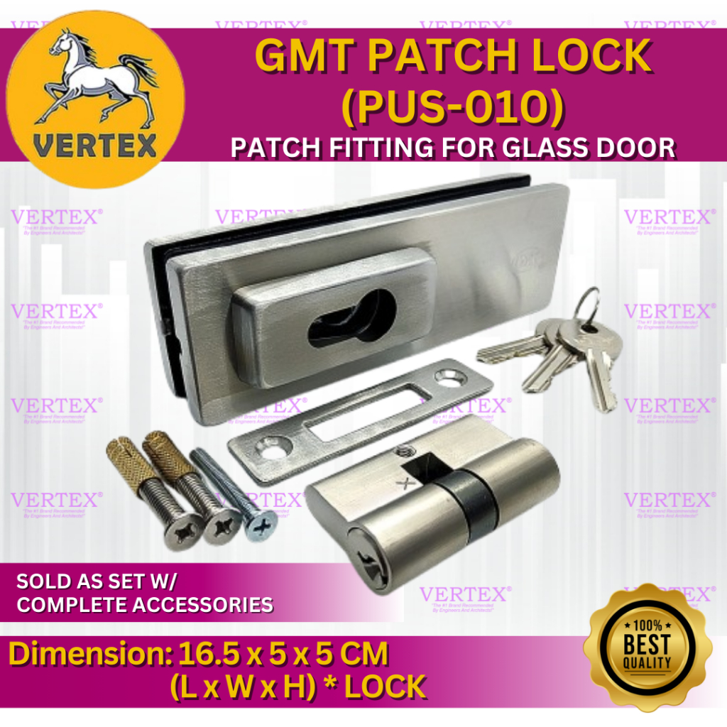 GMT Patch Lock (PUS-010) Patch Fitting for Glass Door Chrome Original ...