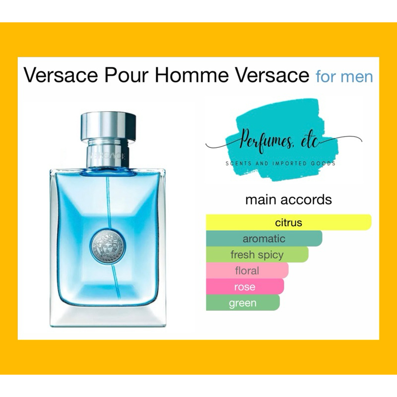 [Perfumes,Etc.] Versace Pour Homme EDT for Men – 100ml, Fresh Citrus ...