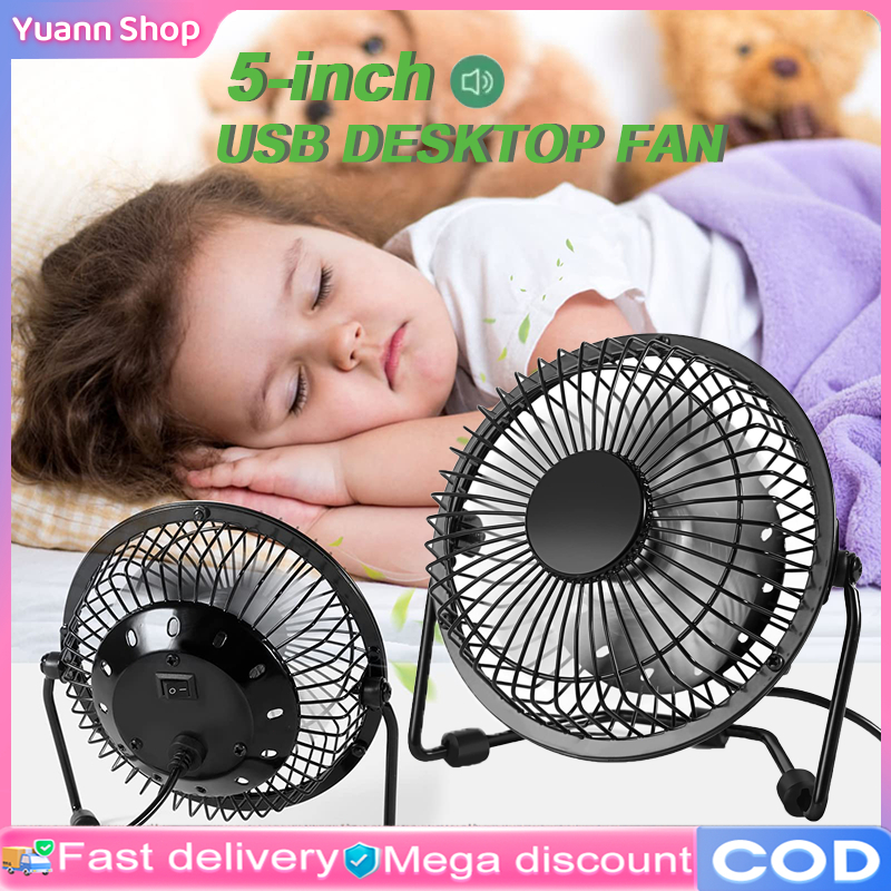 USB Desktop Personal 360 ° Rotating Cooling Fan Metal Design With ...