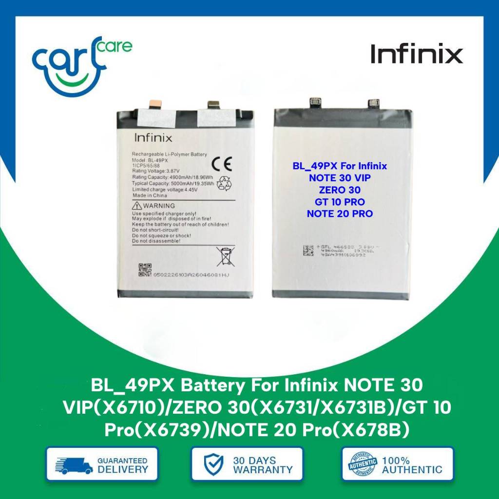 BL_49PX Battery For Infinix NOTE 30 VIP(X6710)/ZERO 30(X6731/X6731B)/GT ...