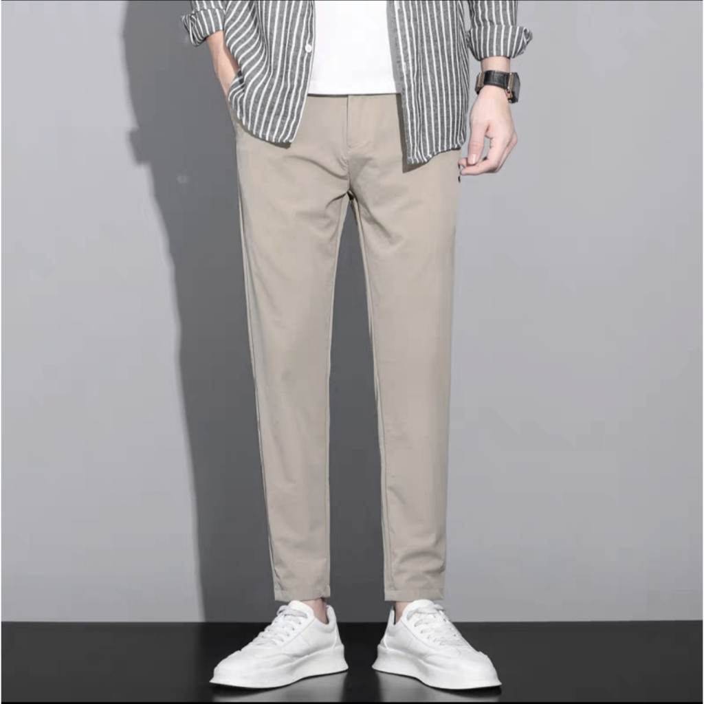 Slim Soft Cotton Twill ASH GRAY Slacks Pants For mens A904 | Shopee ...