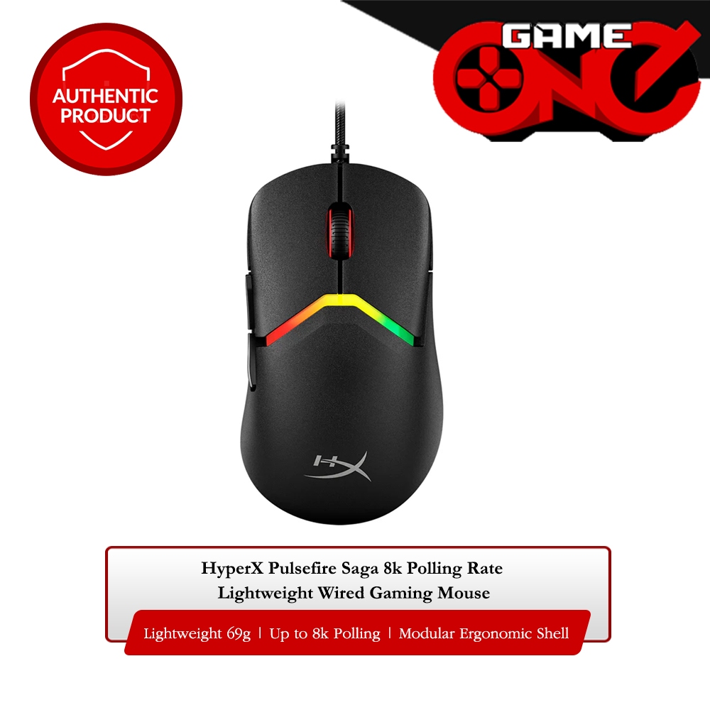 HyperX Pulsefire Saga 8k Polling Rate Lightweight Wired Gaming Mouse ...
