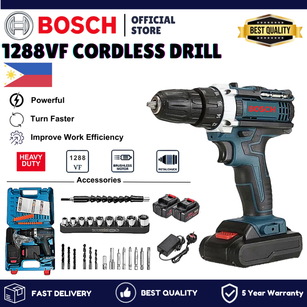 Bosch 1288V 3in1 Cordless Drill 32Pcs Set Multi-Functional Hand-Held ...