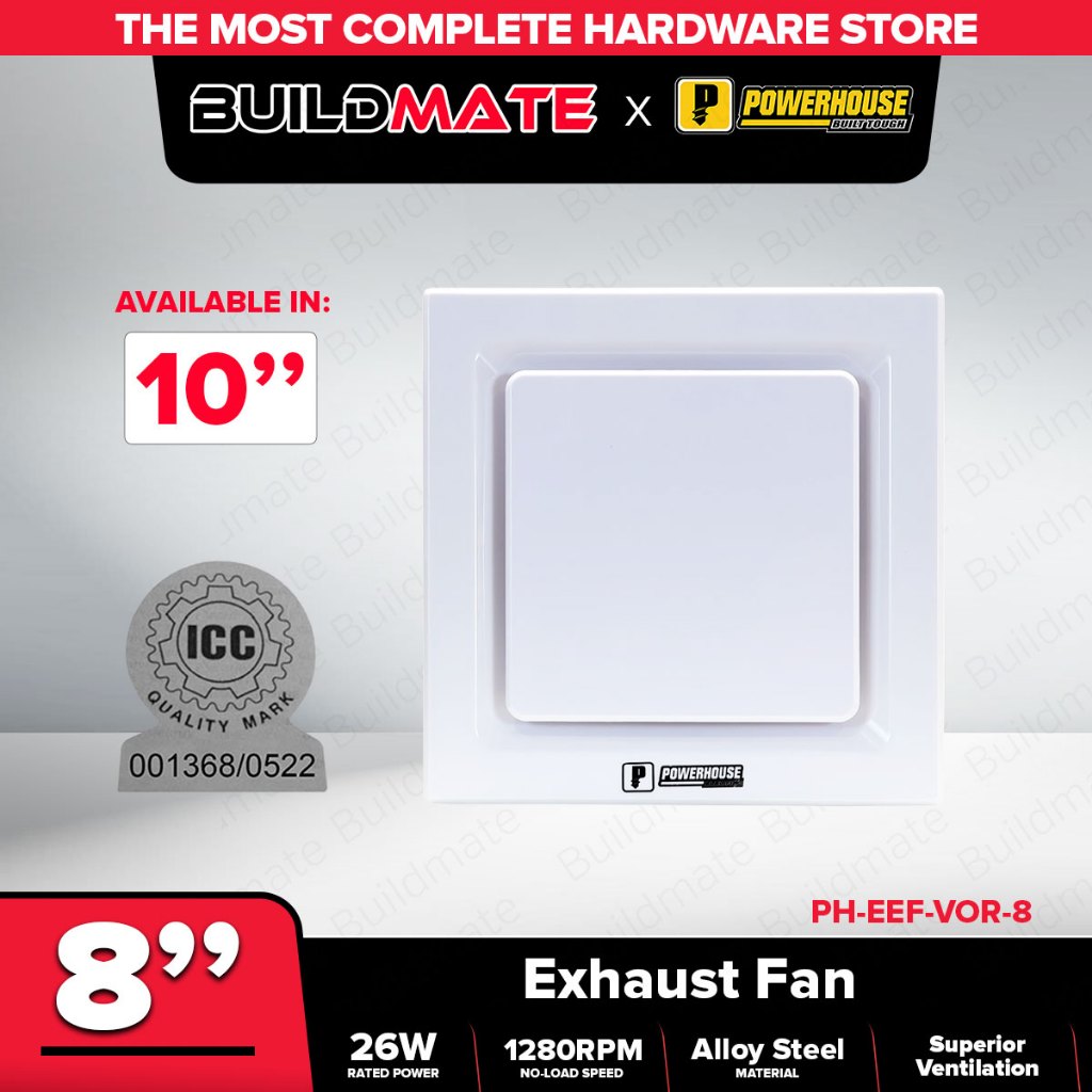 Buildmate x POWERHOUSE Electric Exhaust Fan Ceiling Mounted Vortex ...
