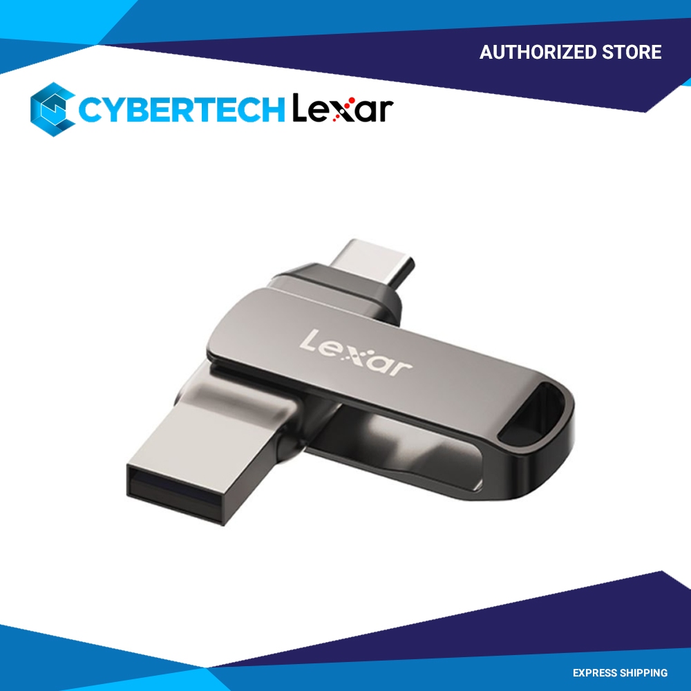 Lexar JumpDrive Dual Drive D400 64GB/128GB/256GB USB 3.1 Type-C Metal Housing Flash Drive ...