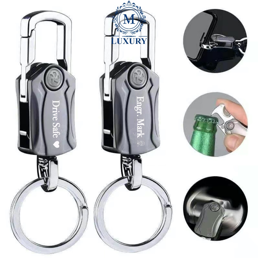 METOP LUXURY Personalized Name Keychain 4 in 1 Heavy Duty Keychain ...