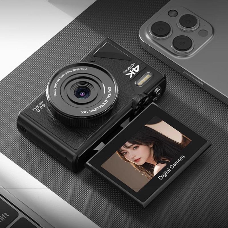 Vlogging Camera 4K Digital Camera With SD Card And 3'' Flip Screen 64MP ...