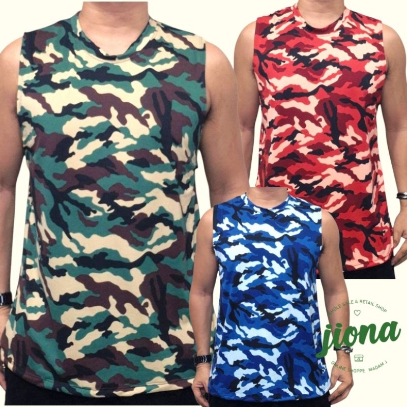 Camouflage Muscle Tee Sando Tanks Men Top | Shopee Philippines