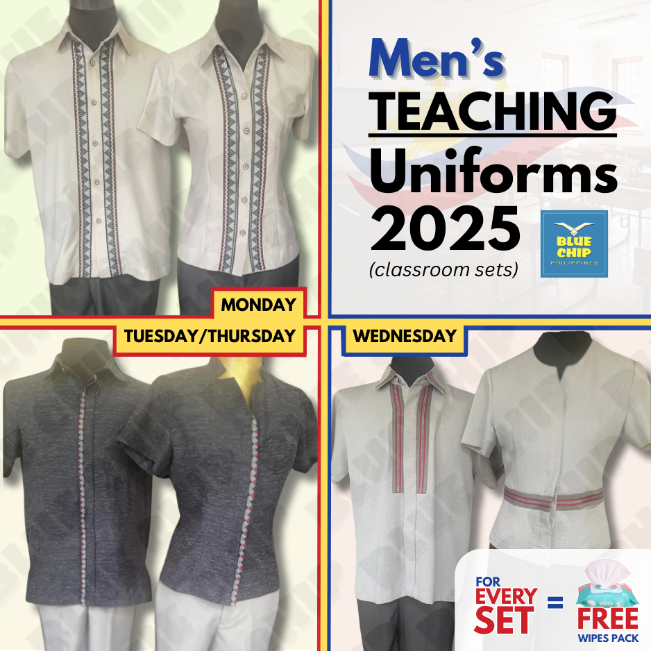 [NEW 2025] Men's Classroom TEACHERS Uniform (Complete Set — Fabrics & Accessories) DepEd 2025 ...