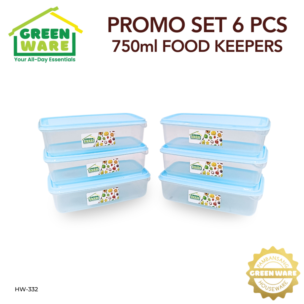 GREENWARE 750ML SET OF 6 PCS Food Keeper Storage HW-332 | Shopee ...
