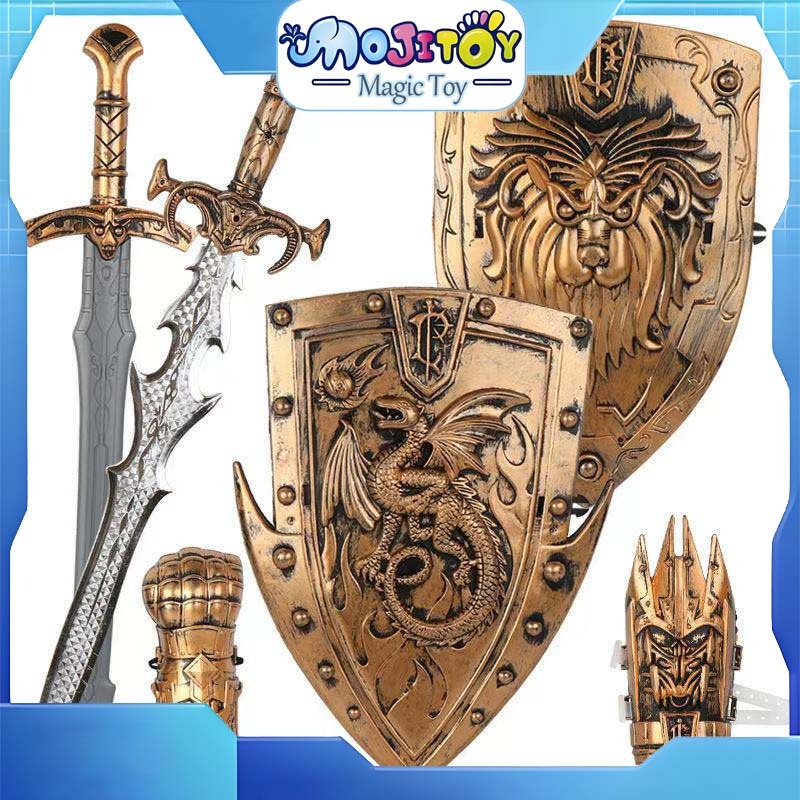 Ancient War Toys 3 Piece Set Plastic Sword Shield and Handguard Set ...