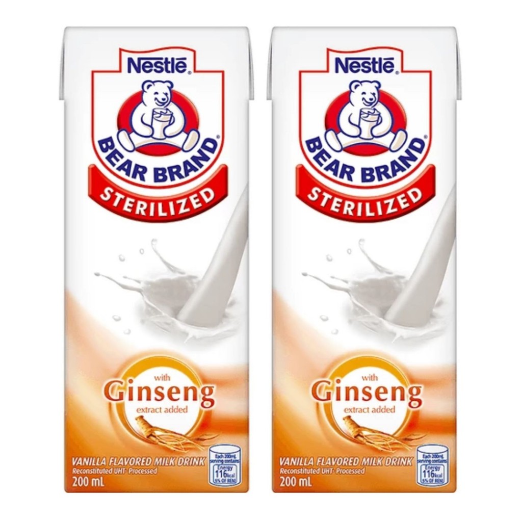 BEAR BRAND Sterilized UHT Milk with Ginseng 200ml (2 pcs) | Shopee Philippines