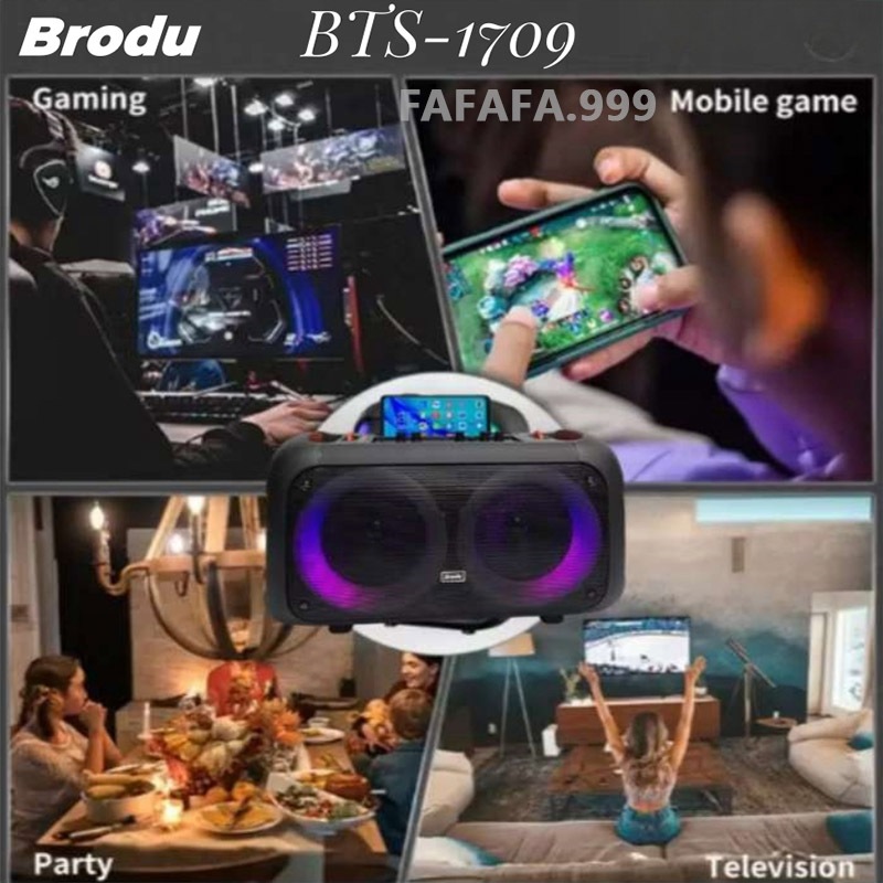 BTS-1709 Brudo Subwoofer BLUETOOTH Karaoke Speaker with free Wireless ...