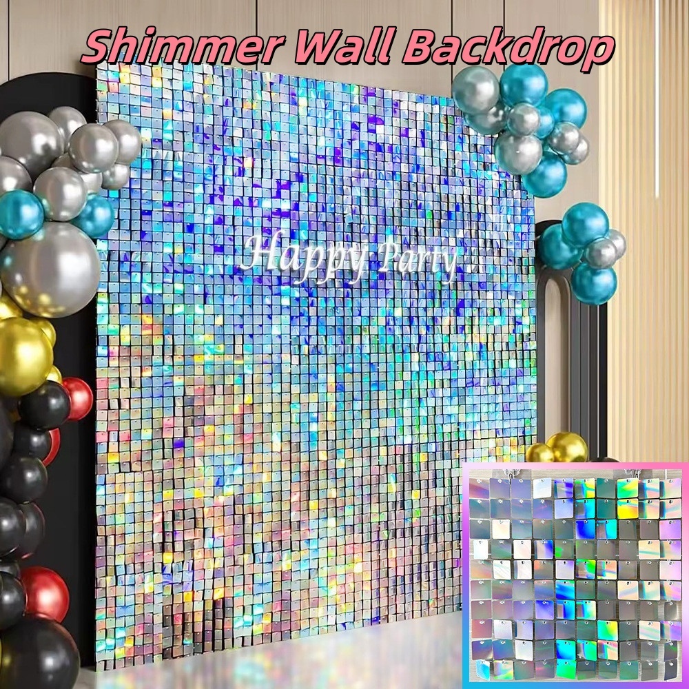 Shimmer Wall Backdrop Sequin Square Panel Board for Birthday Wedding ...