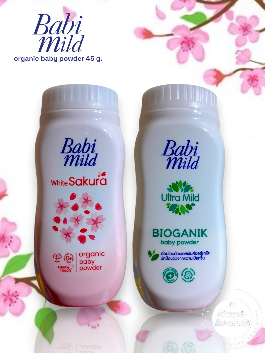 Babi Mild Organic Baby Powder 45 g / Babi White Sakura / Bioganik Ultra ...