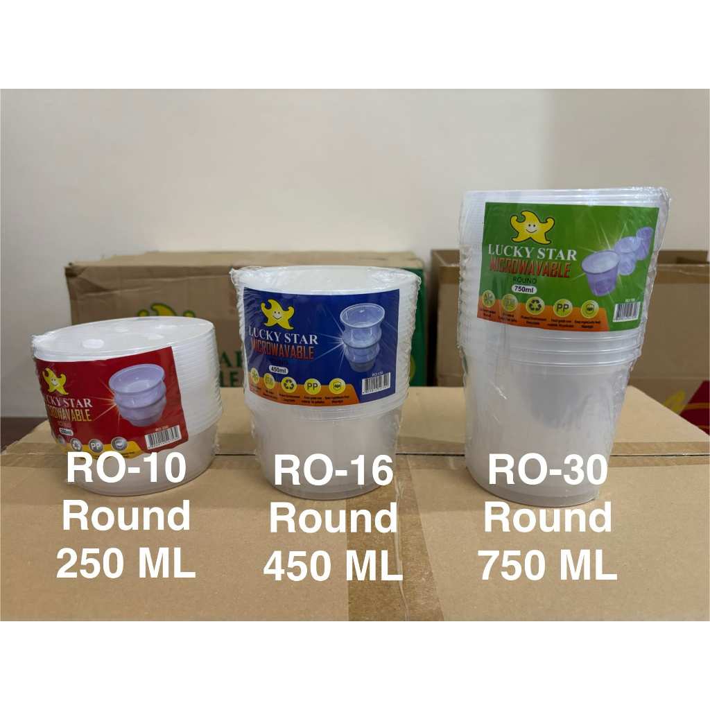 PER PACK (10 PCS) LUCKY STAR Microwavable Container ROUND RO10, RO16 ...