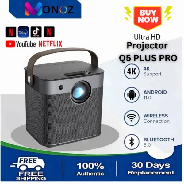 Q5 PLUS PROJECTOR 1080P 4K LCD LED Portable WIFI Mini Projector for ...