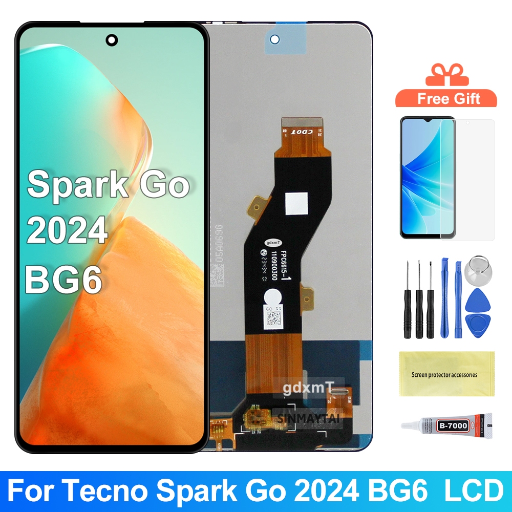 Screen LCD With Frame For Tecno Spark Go 2024 BG6 LCD Display Touch Screen Assembly Replacement ...