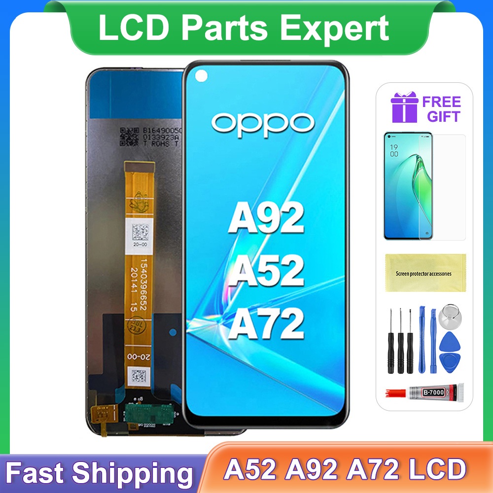LCD with Frame For Oppo A92 2020 CPH2059 A72 4G CPH2067 A52 2020 LCD Display Screen Touch ...