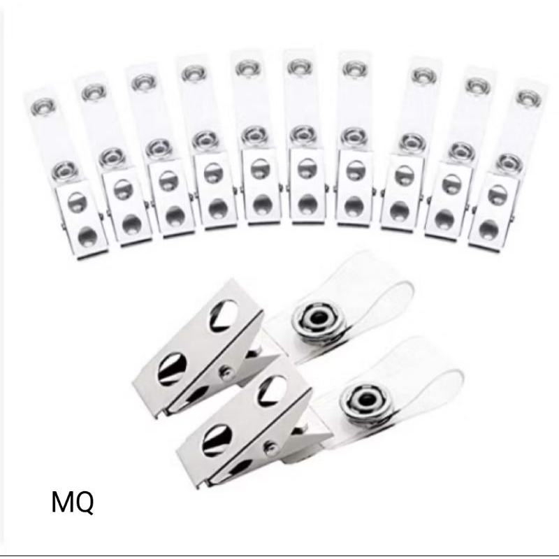Premium Metal Badge Clips with Clear PVC Straps for ID cards,Badge ...