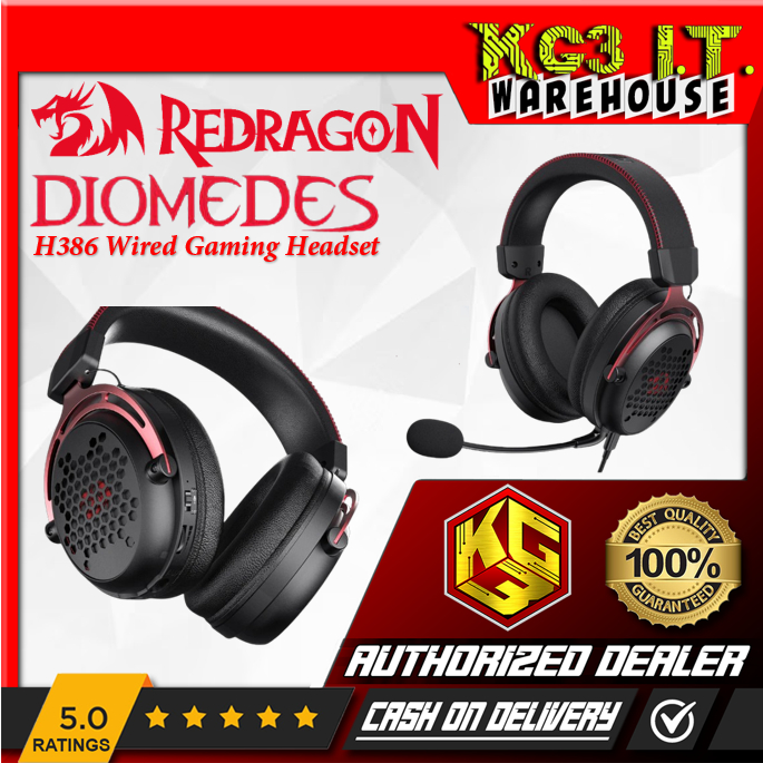 Redragon H386 Diomedes Wired Gaming Headset White / Black | Shopee ...