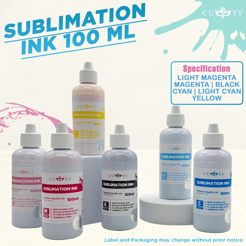 CUYI Sublimation Ink 100ml for Inkjet Epson Modified Printer | Shopee ...
