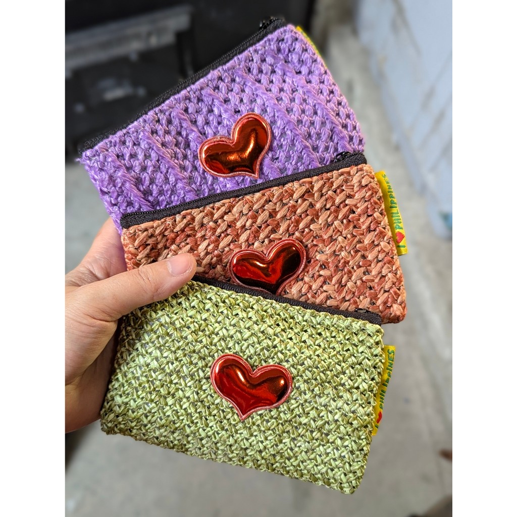 Handwoven Banig Coin Purse with Sunflower – Native Buri Straw Wallet ...