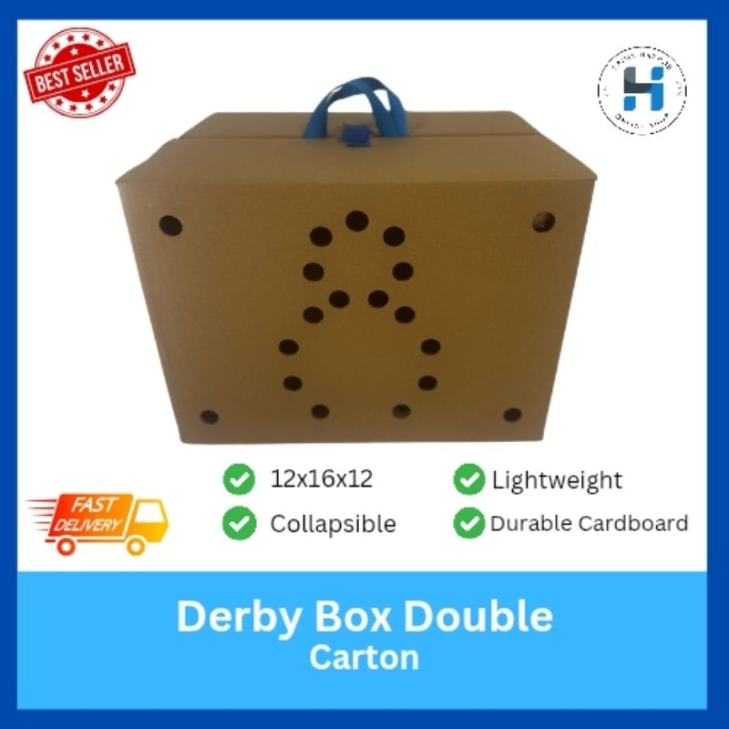 Derby Box Double Carton /Carrier cage/travel box / Kulungan ng manok ...