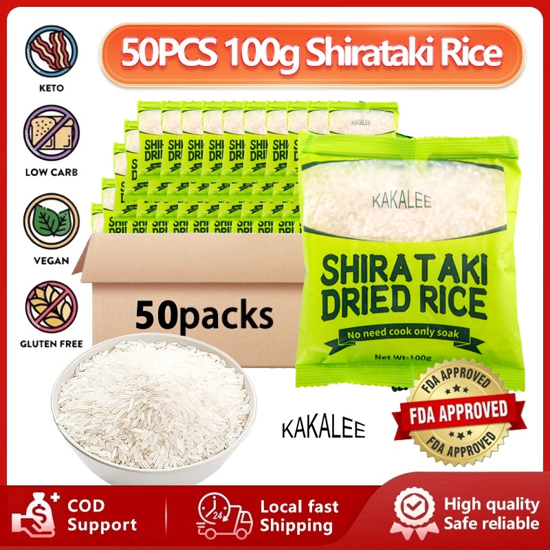 50PCS（100g） Dry / Dried Shirataki Rice Konjac Keto Low Carb Diet ...