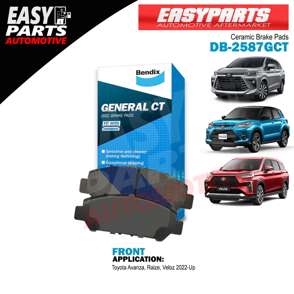 Bendix Brake Pads DB-2587 GCT Toy. Avanza, Raize, Veloz '22-Up Front ...