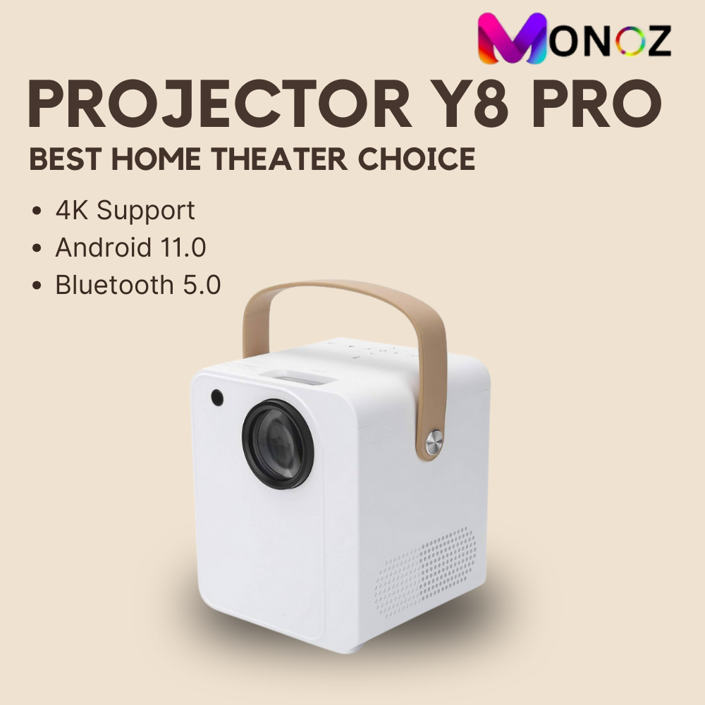 Y8 Pro Smart Projector | 4K HD 1080P | 1600 Lumens | WiFi & Bluetooth ...