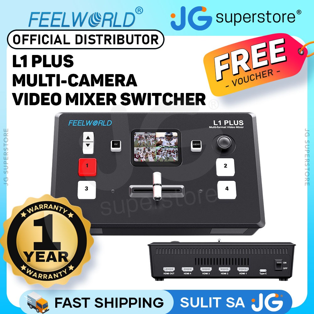 FEELWORLD L1 PLUS Multi-Camera Video Mixer Switcher 4K 60Hz with 4 HDMI ...