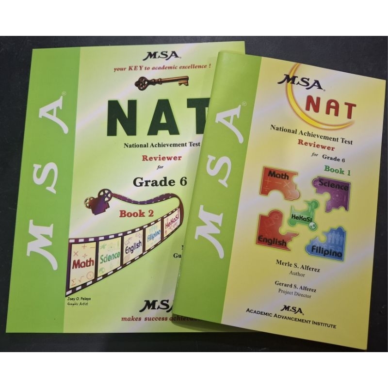 MSA NATIONAL ACHIEVEMENT TEST Reviewer for Grade 6 Book 1 & Book 2 by ...