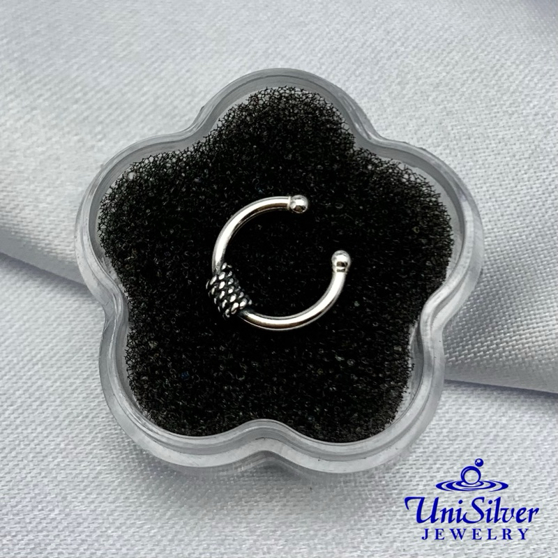 Unisilver 925 Sterling Silver Oxidized Ear Cuff Nose Ring No Piercing ...