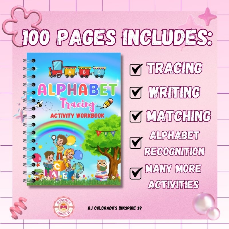 ALPHABET Tracing and Activity Workbook for Kids (100 pages) | Shopee ...