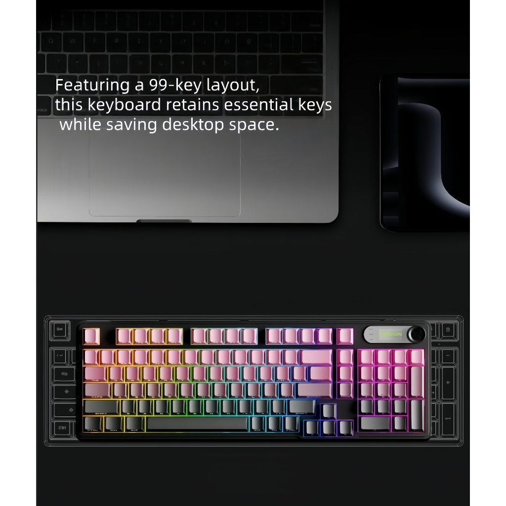 Zeus V102 RGB Mechanical Feel Keyboard 16M RGB Colors Silent Typing Volume Knob LED Logo ...