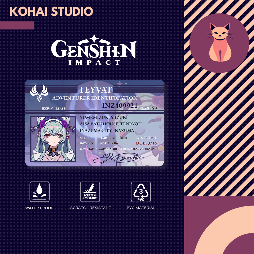 Genshin Impact ID Card Inazuma Characters Part 2 Anime Manga Cosplay ...