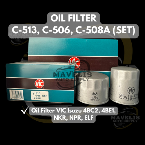 Oil Filter VIC C-513, C-506, C-508A (SET) Isuzu 4BC2, 4BE1, NKR, NPR ...