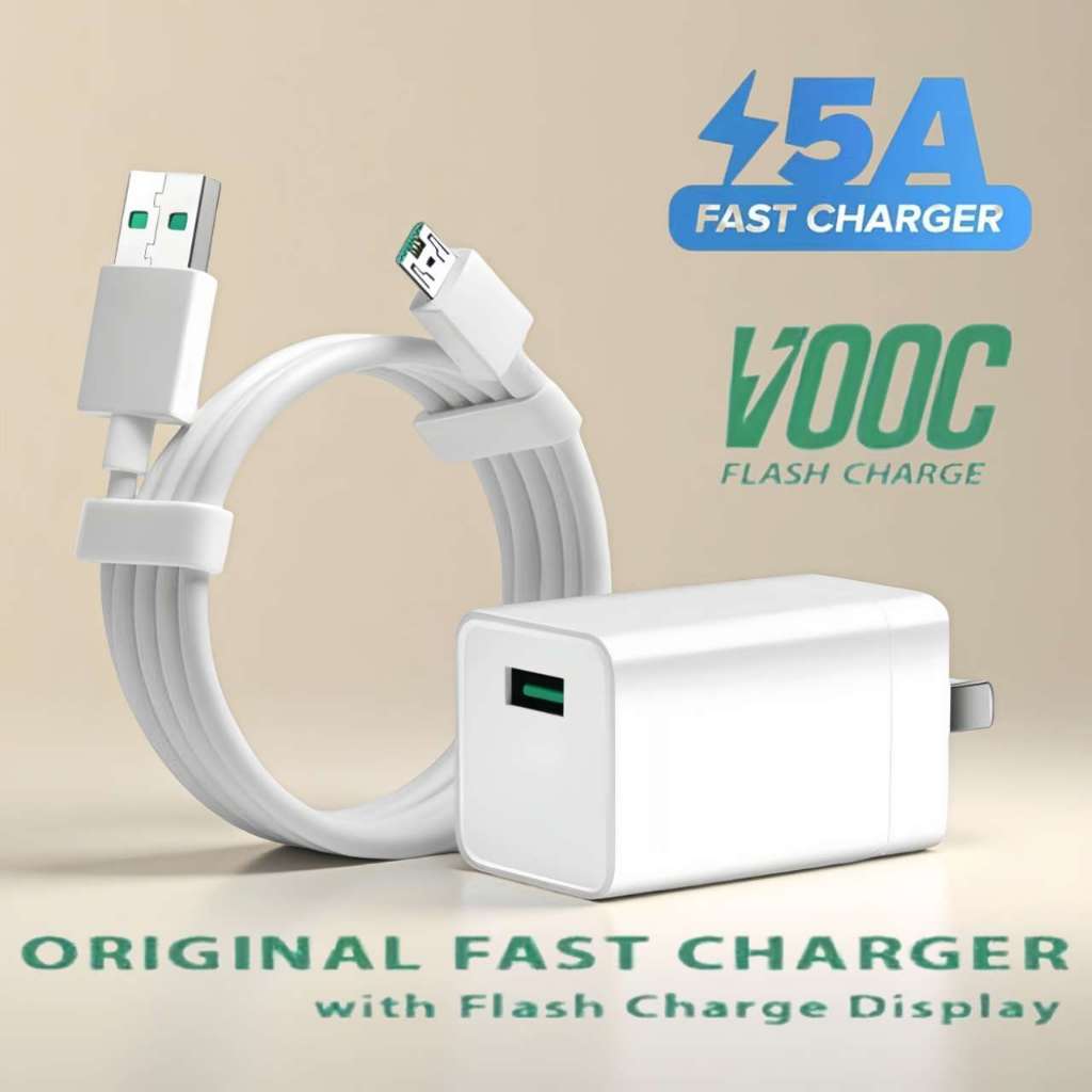 VOOC Fast Charger + USB Cable 5A Original Super Flash Charging Cable ...