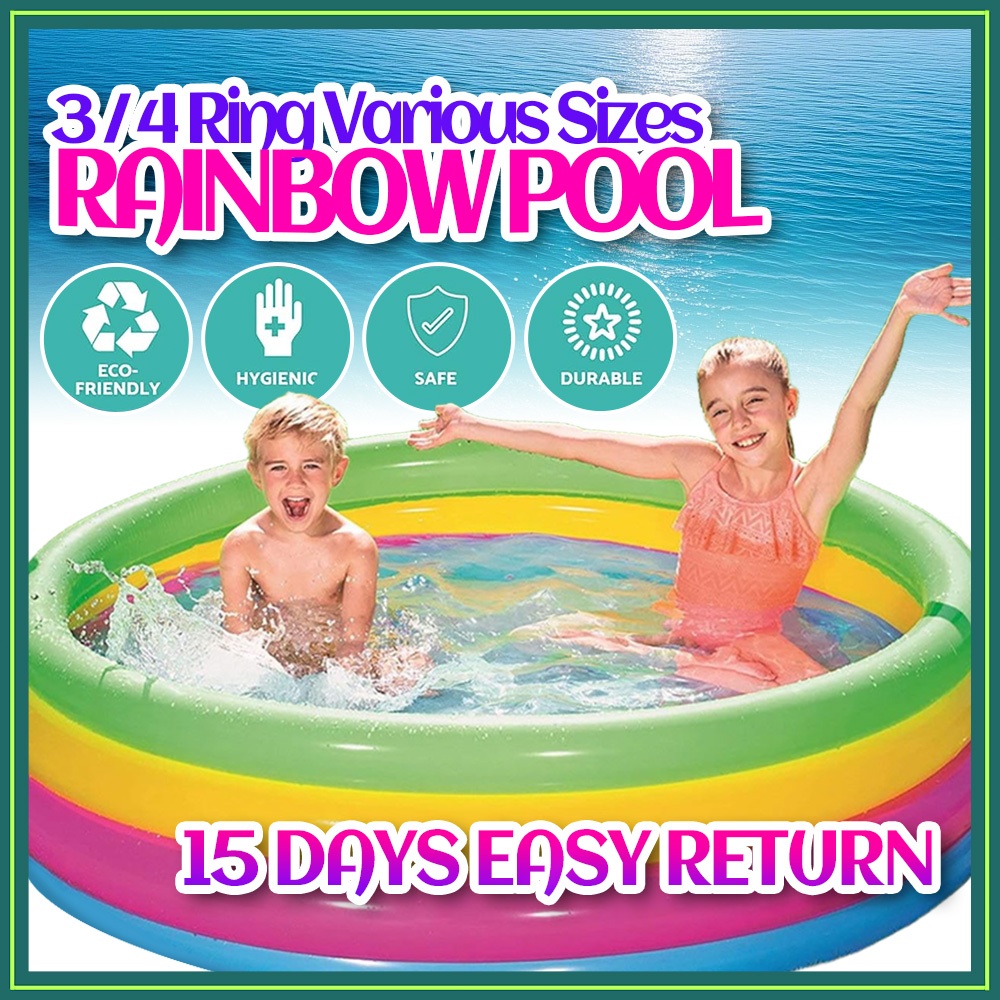 INTEX Rainbow inflatable pool fluorescent ring outdoor inflatable ...