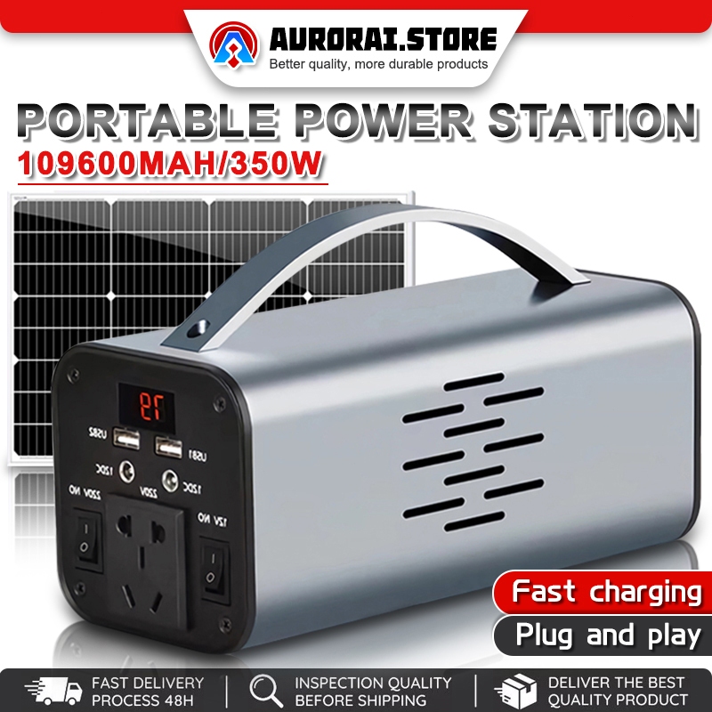 350W Solar Power Station 109600mAh Multi-function Portable Large ...