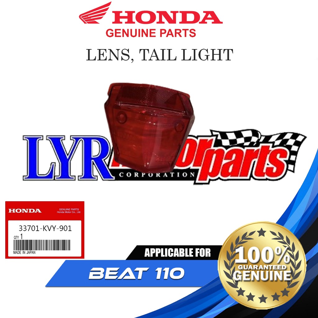 HONDA GENUINE LENS, TAIL LIGHT FOR BEAT 110 CARB || 33701-KVY-901 ...