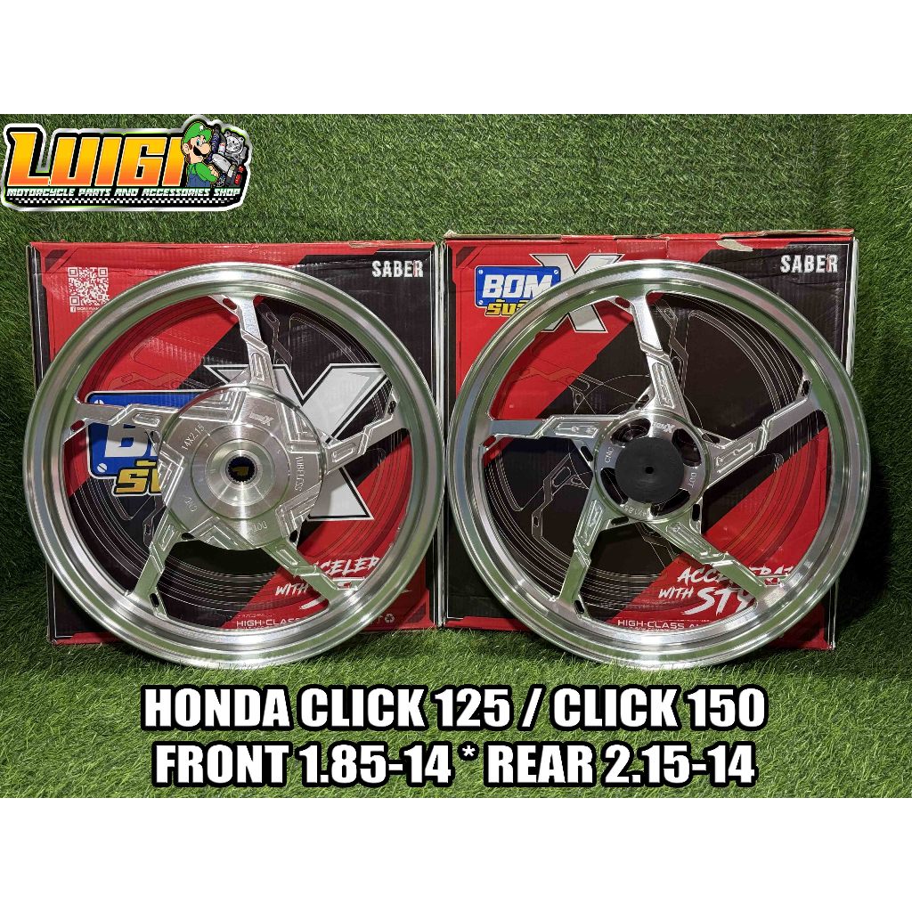 BOM RANGSIT CNC MAGS SABER 14s 5 SPOKES HONDA CLICK 125 / CLICK 150 ...