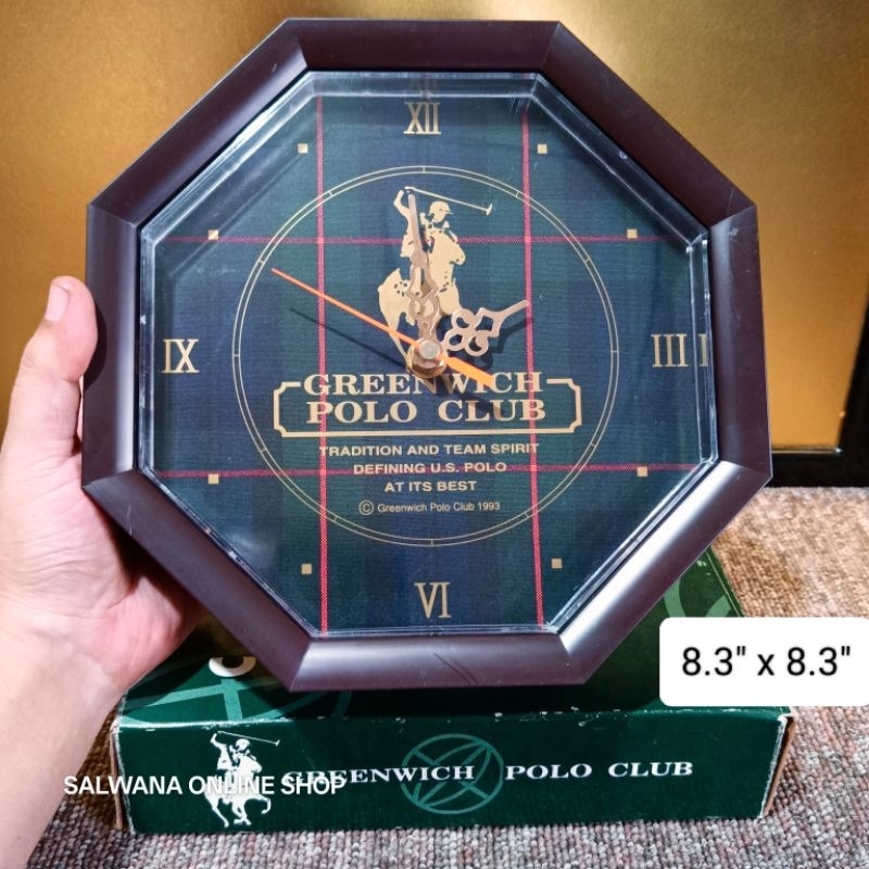GREENWICH POLO CLUB OCTAGON QUARTZ WALL CLOCK • JAPAN SURPLUS | Shopee ...