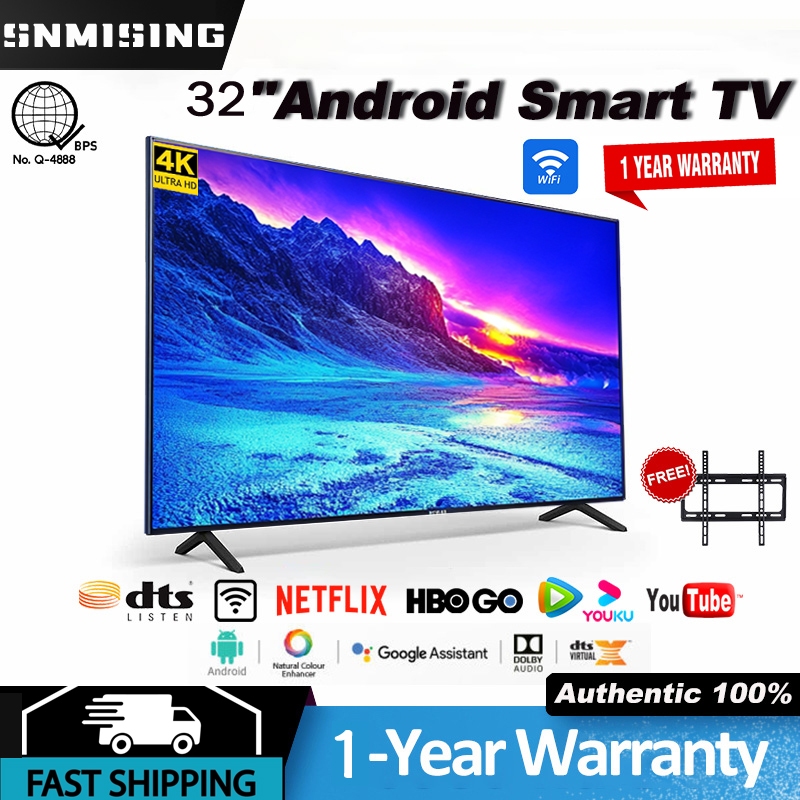 SNMISING 19/32/43inch 4K UHD HDR Android Smart TV , Dolby Vision & Audio, Youtube,ISDB-T ...