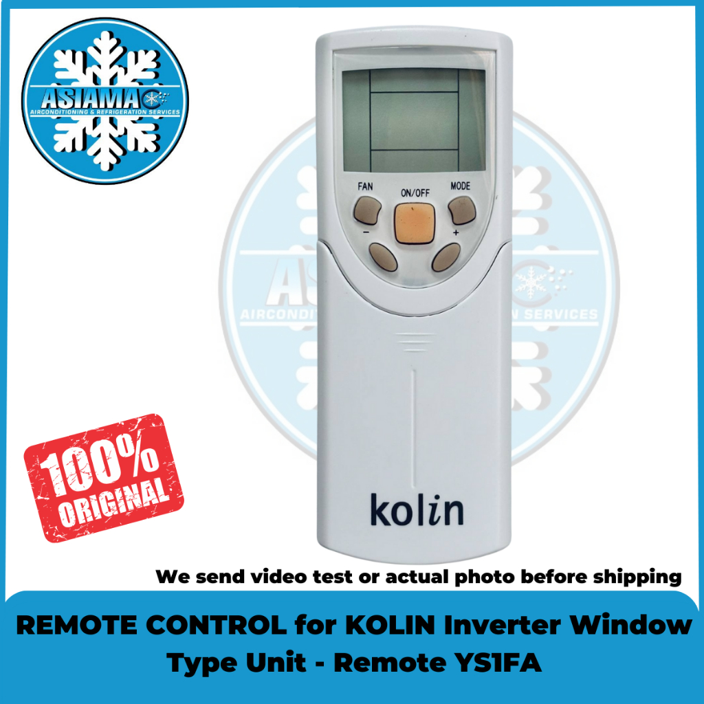 REMOTE CONTROL for KOLIN Inverter Window Type Unit - Remote YS1FA ...
