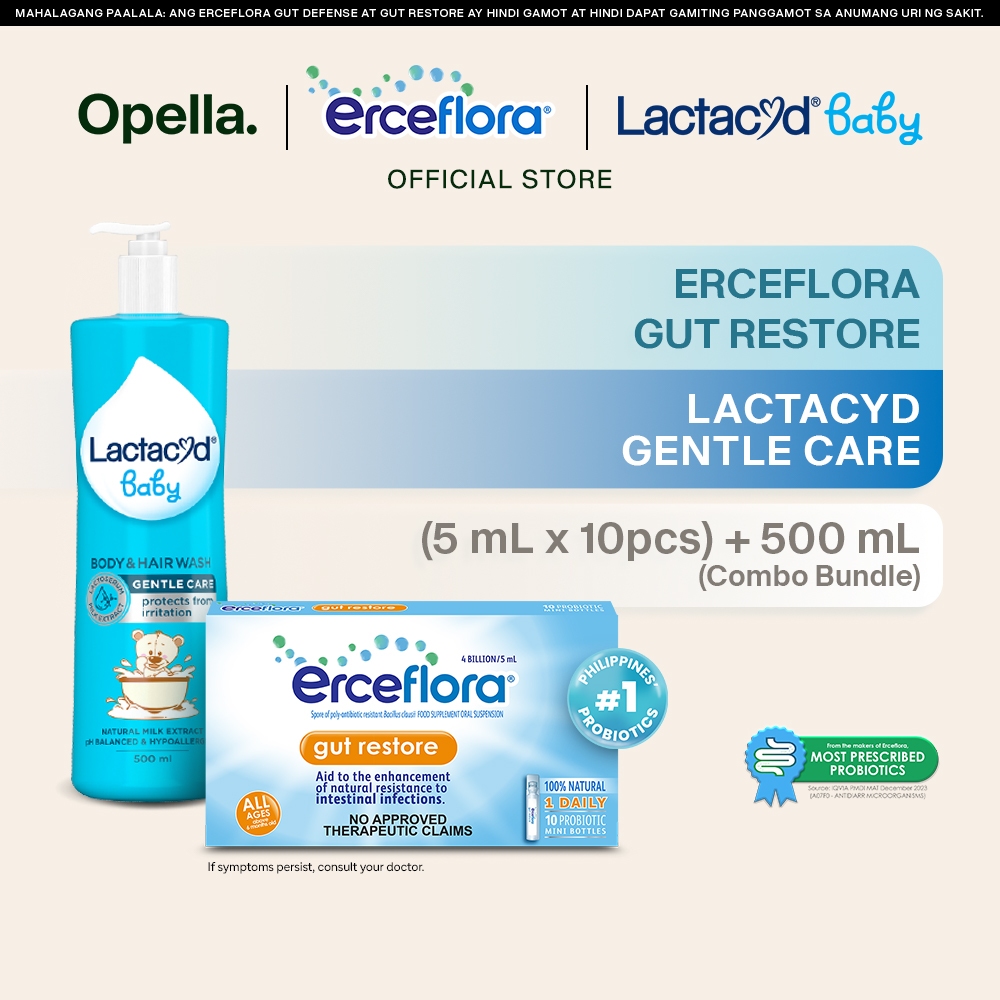 Erceflora Gut Restore Probiotic Supplement + Lactacyd Baby Gentle Care ...