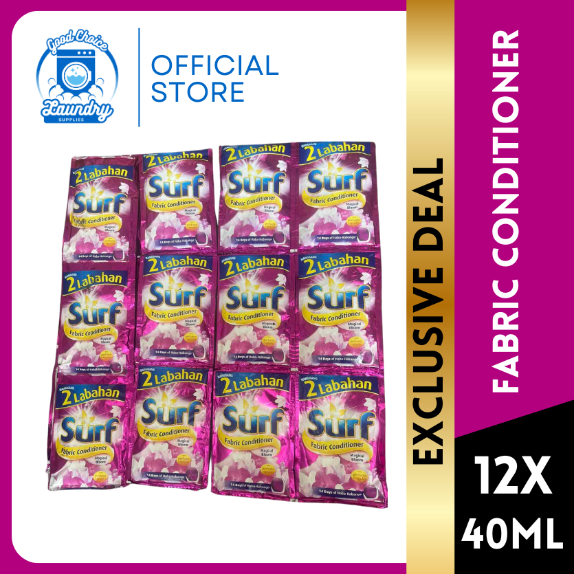 [SET OF 12] Surf Fabric Conditioner Magical Bloom 2 LABAHAN 40ML Sachet ...